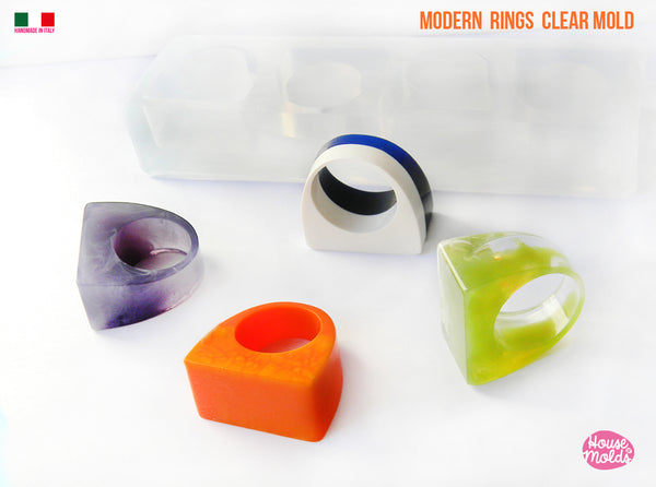 NEW SIZES ! Modern Rings Multisize Mold , super glossy resin castings ...