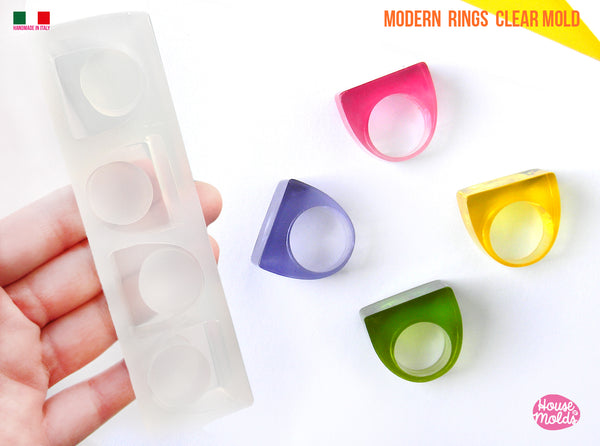 NEW SIZES ! Modern Rings Multisize Mold , super glossy resin castings ...