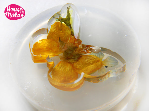 Flat Butterfly Clear Mold 30 mm x 22 mm ,transparent Mold to make resi ...