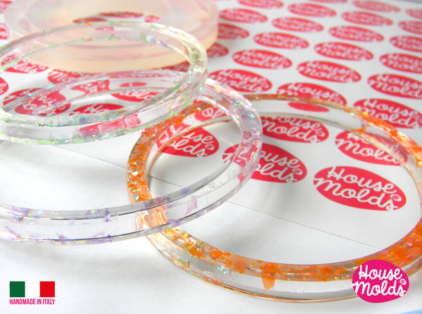 BOLOGNA Plain Bangle Clear Mold, 5 SIZES AVAILABLE ,resin bangle mold ...