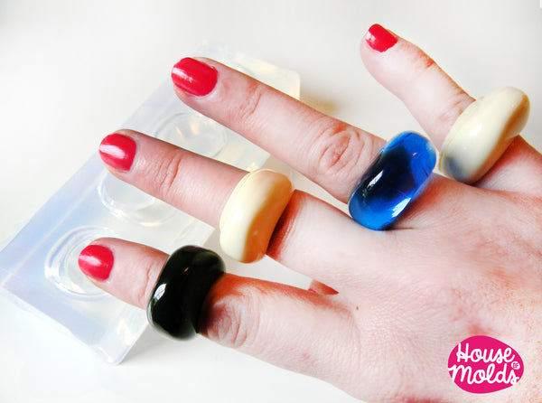 Clear Multi Size Oval Bubble Rings- Clear Mold to make 4 size Bubble r ...