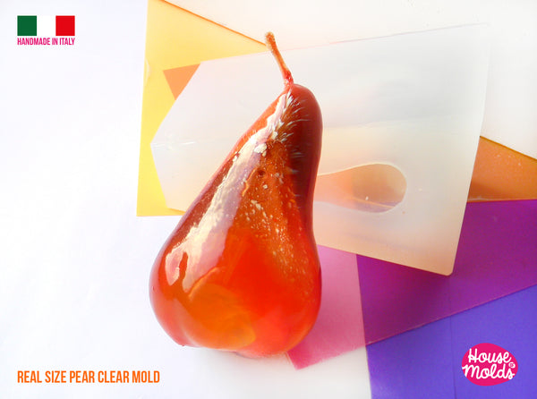 Real Size Pear Fruit Clear Silicone Mold - 12 cm x 7,5 cm thickness 3d ...