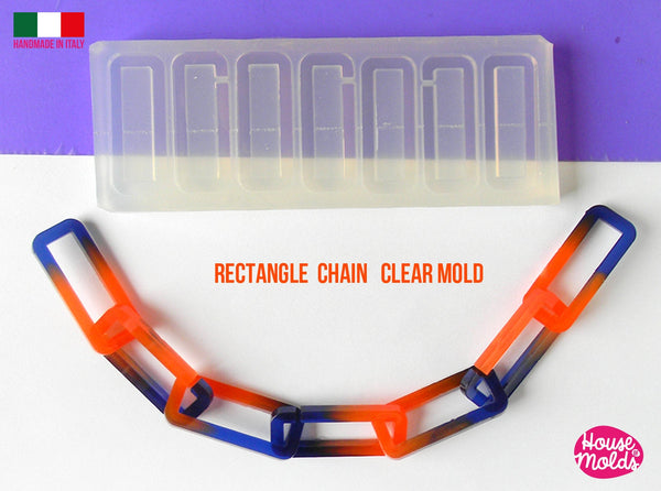 Rectangles CHAIN Clear Mold - each rectangle is 38x15 mm -great to mak ...