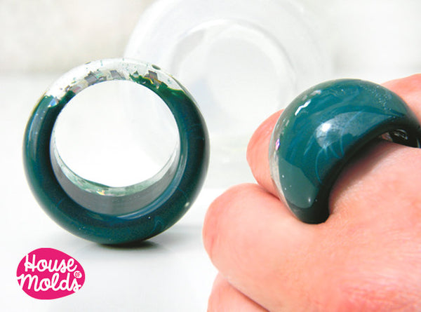 Bold Modern Ring Clear Mold , USA Size 9 1/4 ring mold,clear mold to m ...