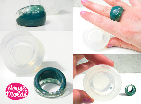 Bold Modern Ring Clear Mold , USA Size 9 1/4 ring mold,clear mold to m ...