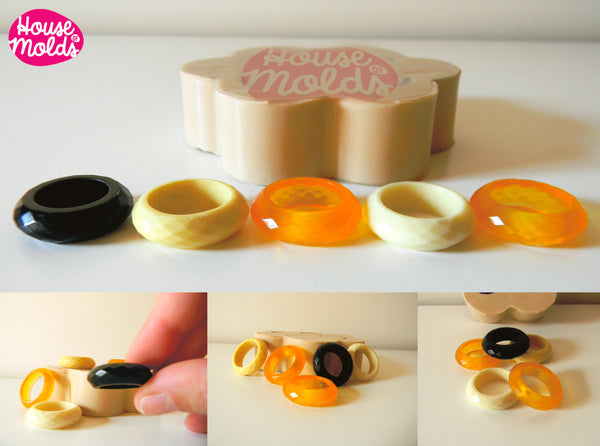 Mold for Multifaceted band Ring 5 SIZES,multi cavities mold to create ...