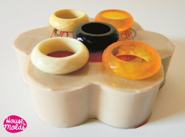 Mold for Multifaceted band Ring 5 SIZES,multi cavities mold to create ...
